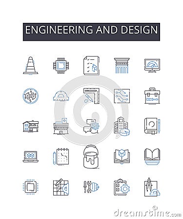 Engineering And Design Line Icons Collection. Articulate Discourse ...