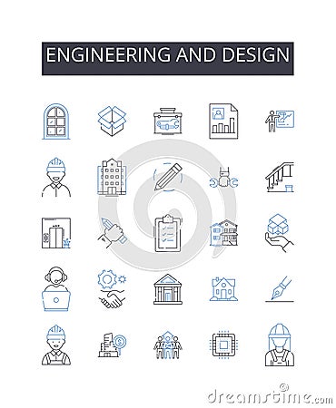 Engineering And Design Line Icons Collection. Articulate Discourse ...