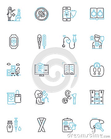 Engineering Medicine Linear Icons Set. Biomechanics, Nanotechnology ...