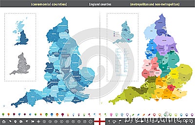 England Counties Vector Map | CartoonDealer.com #75906000