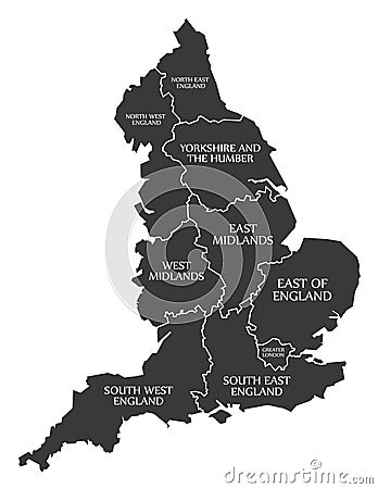 England Map Labelled Black Royalty-Free Stock Photo | CartoonDealer.com ...