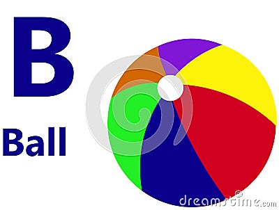 English Alphabet Letter B For Ball Stock Illustration - Image: 71968579