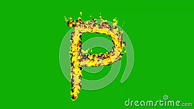 English Alphabet W with Daisy Flowers on Green Screen Background Stock ...
