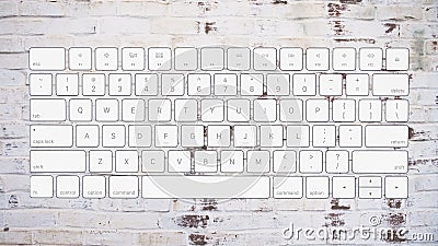 English Computer Keyboard Layout On Brick Background Stock Photography ...