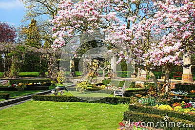 English garden in Spring - Stock Image - Everypixel
