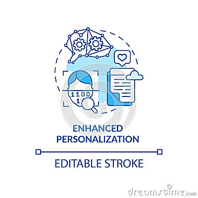 Enhanced Personalization Blue Concept Icon Cartoon Vector ...