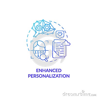 Enhanced Personalization Blue Gradient Concept Icon Cartoon Vector ...
