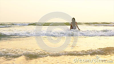 Bikini Girl in the Goa Beach Stock Footage - Video of seascape, horizon ...