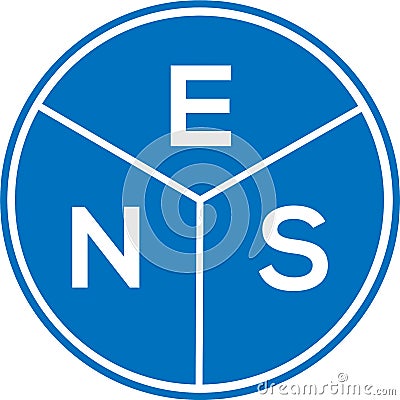 ENS Letter Logo Design On White Background. ENS Creative Circle Letter ...