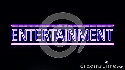Entertainment Sign in Neon Style Turning on Stock Footage - Video of ...