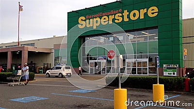 The entrance of Superstore stock video. Video of building - 55637265