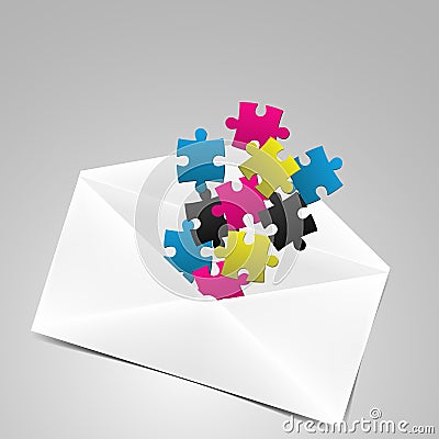 Envelop Met Raadsels In Verse Kleuren Royalty-vrije Stock Foto ...