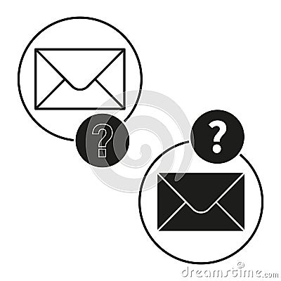 Envelope Icon. Question Mark Symbol. Email Inquiry Vector ...