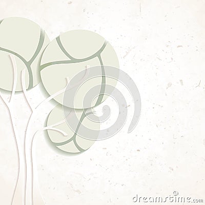 Environmental Design With Paper Texture And Tree Cartoon Vector ...
