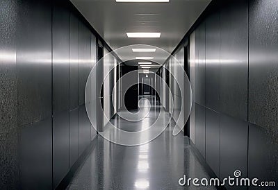 Envision A Long Hallway Designed With A Dramatic Of Light And Shadow ...