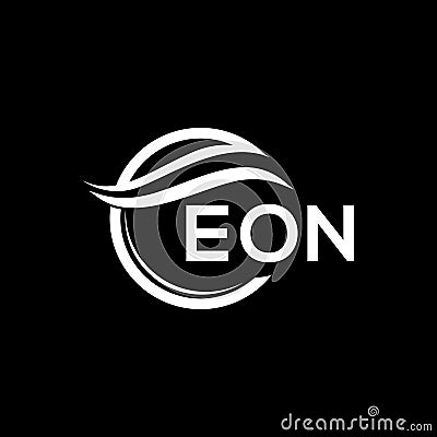 EON Letter Logo Design On Black Background. EON Creative Circle Letter ...