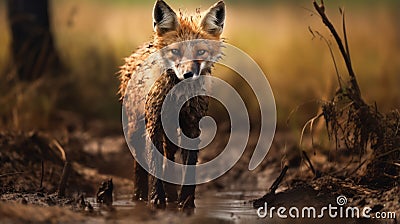 Epic Portraiture: Majestic Fox Covered In Mud Royalty-Free Stock Photo ...