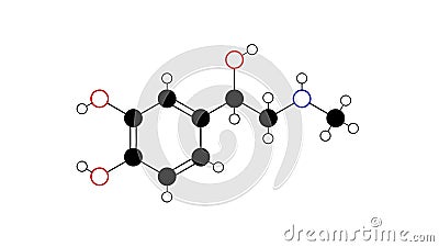 Epinephrine Molecule, Structural Chemical Formula, Ball-and-stick Model ...