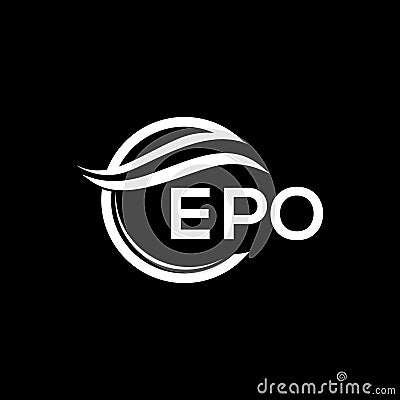 EPO Letter Logo Design On Black Background. EPO Creative Circle Letter ...