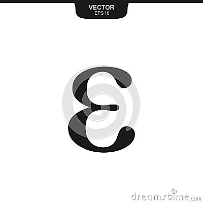Epsilon Lowercase Greek Alphabet Symbol Cartoon Vector | CartoonDealer ...