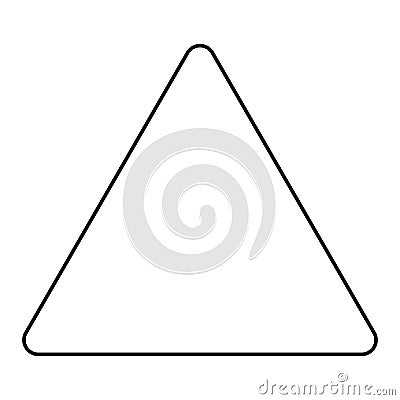 Equilateral Rounded Triangle Shape Symbol, Black And White Vector ...