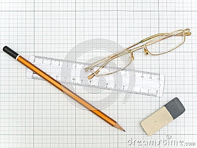 Eraser And Ruler Stock Photo | CartoonDealer.com #5745066