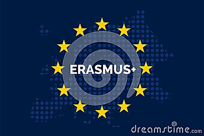 Erasmus On European Union Map Cartoon Vector | CartoonDealer.com #144749471
