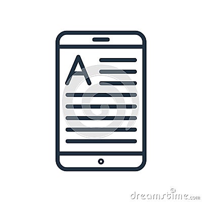 Ereader Icon Vector Isolated On White Background, Ereader Sign ...