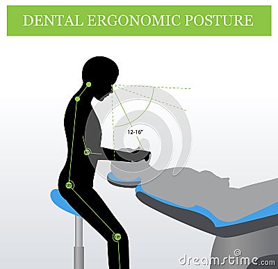 Ergonomics In Dentistry. Correct Posture Vector Illustration ...