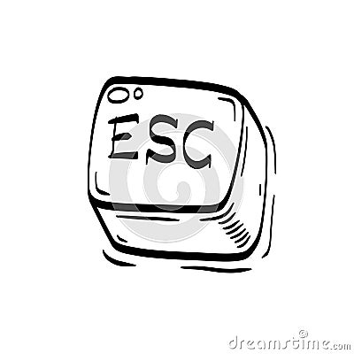 Esc Button Icon. Hand Drawn Control Key Vector Illustration ...