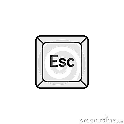Esc Button Key Vector Icon. Escape Keyboard Logo Computer Cartoon ...