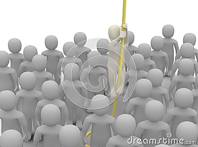 Escaping From Crowd Royalty-Free Illustration | CartoonDealer.com #12532413