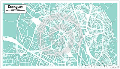 Esenyurt Turkey City Map In Retro Style. Outline Map Cartoon Vector ...