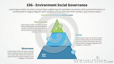 ESG Frameworks Infographic Concept For Slide Presentation With Pyramid ...