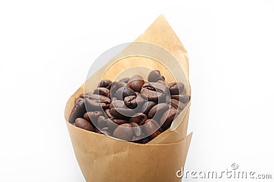 Espresso Coffee Beans On A Paper Cone Royalty-Free Stock Photo ...