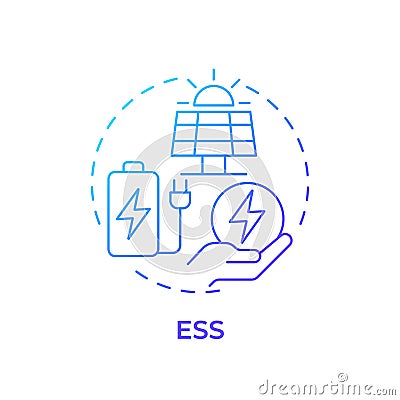 ESS Blue Gradient Concept Icon Cartoon Vector | CartoonDealer.com ...