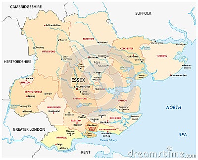 Essex County Administrative Map Stock Illustration - Image: 73204867