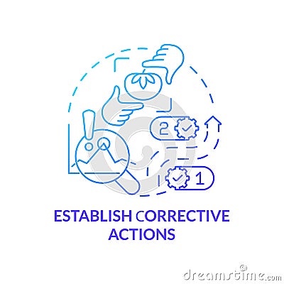 Establish Corrective Actions Blue Gradient Concept Icon Cartoon Vector ...