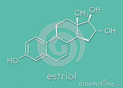 Estriol Oestriol Human Estrogen Hormone Molecule. Skeletal Formula ...