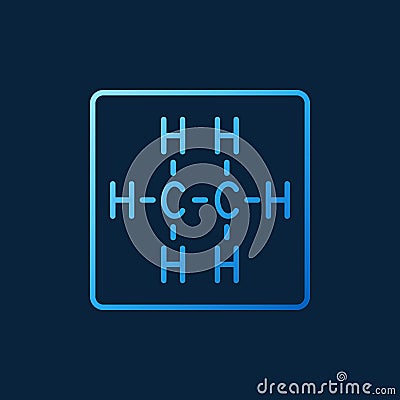 Ethane Chemical Structure Vector Linear Colored Icon Or Symbol ...