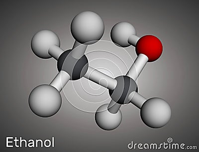 Ethanol, Ethyl Alcohol C2H5OH Molecule. Molecular Model. 3D Rendering ...