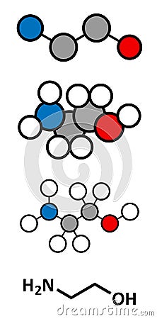 Ethanolamine (2-aminoethanol) Molecule Vector Illustration ...