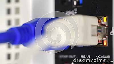 Ethernet Cable RJ45 Connected To the Personal Computer Stock Video ...