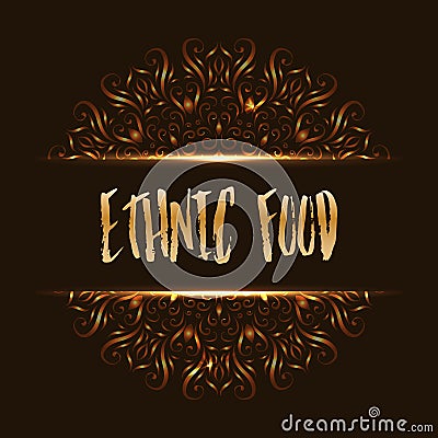 Ethnic Food Logo Mandala Design Vector Illustration | CartoonDealer.com ...