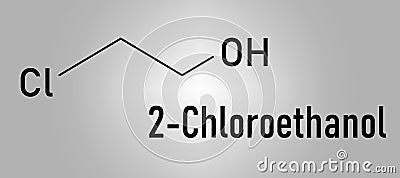 Ethylene Chlorohydrin Or 2-Chloroethanol Molecule. Skeletal Formula ...