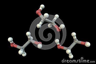 Ethylene Glycol Molecule, 3D Illustration Royalty-Free Cartoon ...
