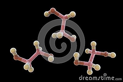 Ethylene Glycol Molecule, 3D Illustration Royalty-Free Cartoon ...