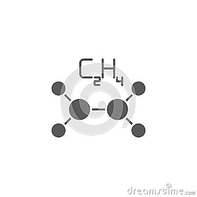 Ethylene Molecule Structure Vector Icon Symbol Isoalted On White ...