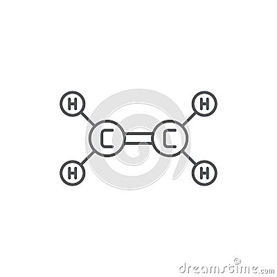 Ethylene Molecule Structure Vector Icon Symbol Isoalted On White ...