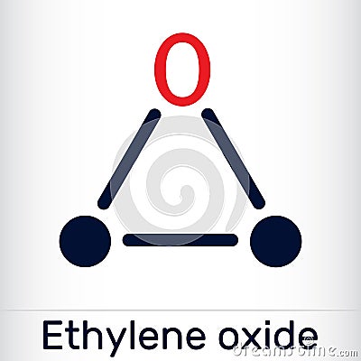 Ethylene Oxide, Oxirane C2H4O Molecule. Skeletal Chemical Formula ...